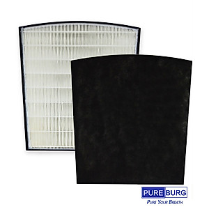 PUREBURG HP800 True HEPA Replacement Filter Set Compatible with Hunter HP800 Air Purifier, Replace Part H-HF800-VP H-PF800,H13 Activated Carbon Pre-Filter