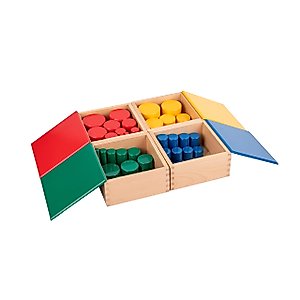 Montessori Toys for 4+ Years Wooden Knobless Color Cylinder Blocks,Baby Games Stacked Arrangement Block,Stacking Toys for Toddler 1-3 Activities Educational Toys(Set of 4)