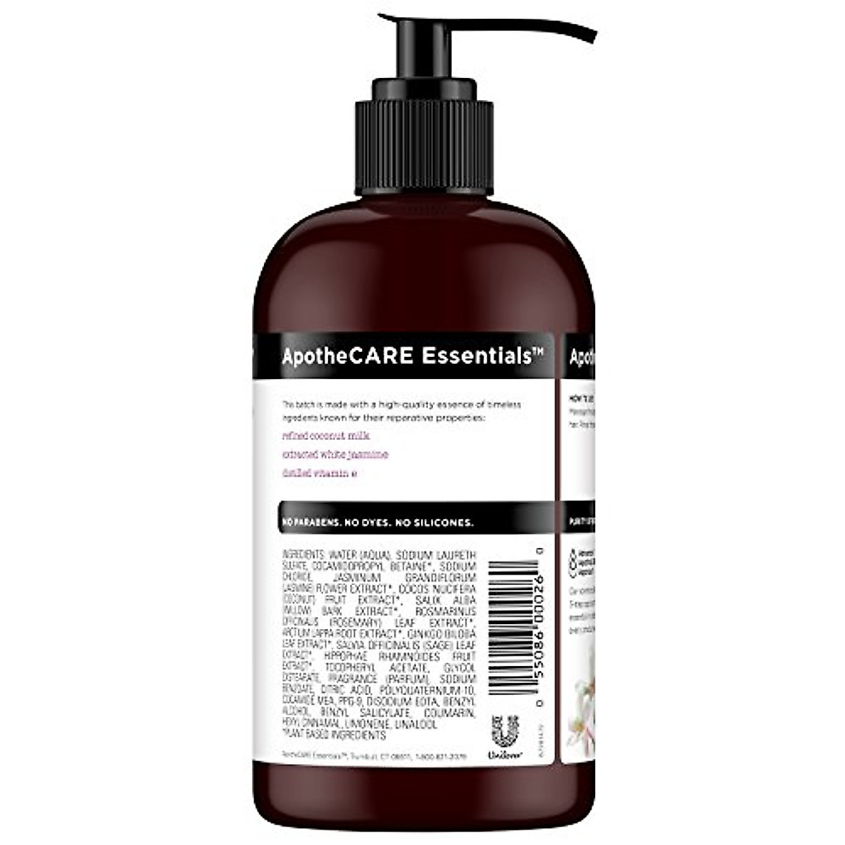 ApotheCARE Essentials The Mender Damaged Hair Repair Shampoo, Coconut Milk, White Jasmine, Vitamin E, 12 oz