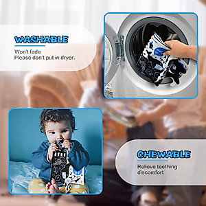 OKOOKO Soft Baby Book Black and White High Contrast Marine Animals Tails Book Bath Book Montessori Sensory Stroller Toy Non-Toxic Crinkle Washable Early Education for Baby Infant Toddler