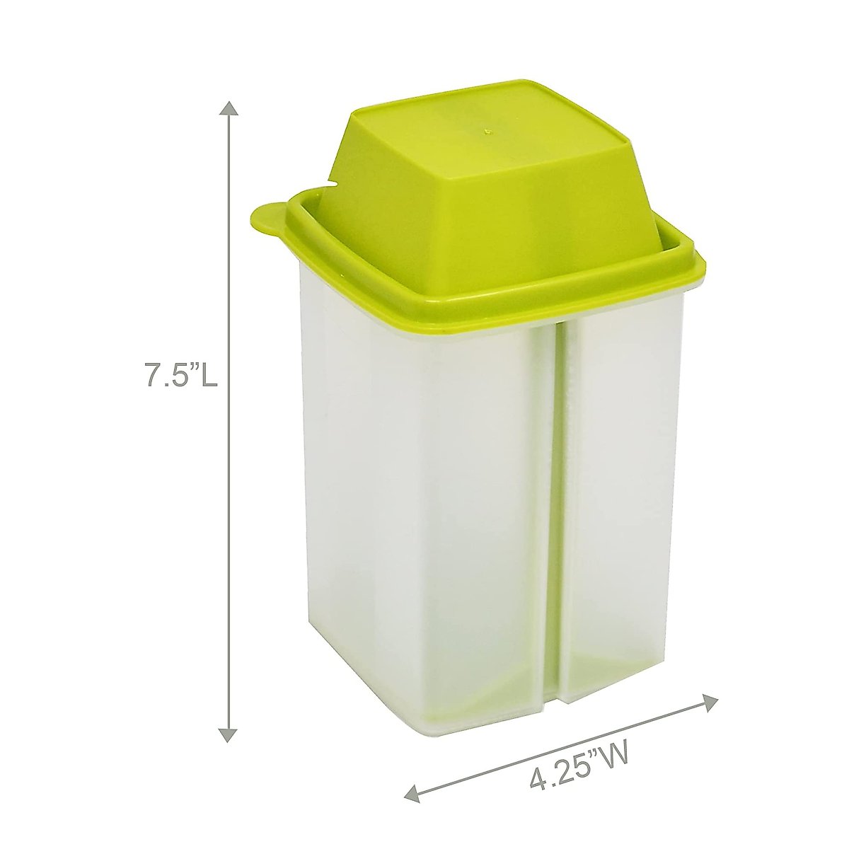 Home-X Set of 2 Pickle Storage Containers, Straining Pickle Jar, Filter Insert, Sieve Food Saver Container, 7 ½” L x 4 ¼” W x 4 ¼” H, Set of 2, Green