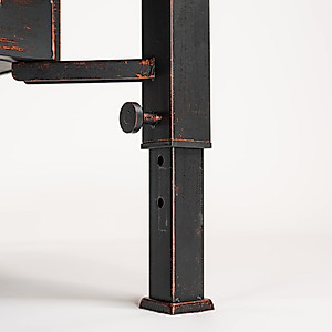 Global Outdoors 34-in Adjustable Leg Square Slate Top Fire Pit