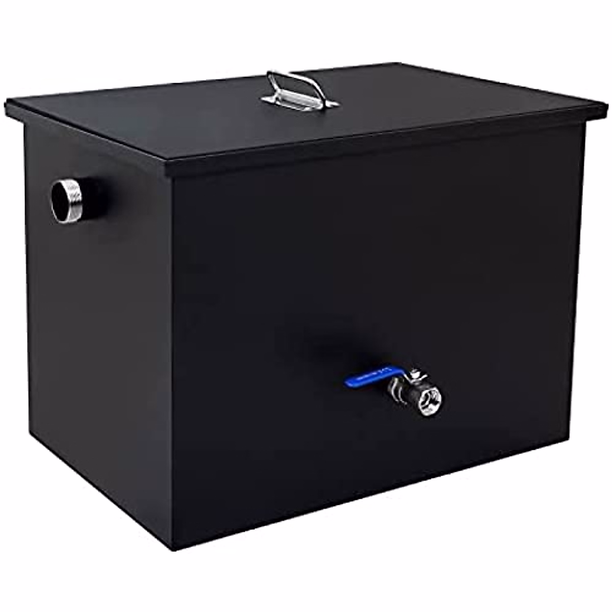 8-70 LBS Grease Capacity Carbon Steel Grease Interceptor, Commercial Grease Interceptor Trap Grease Trap Under Sink For Restaurant Cafe,30 LB