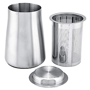 Joyzan Powder Sugar Shaker, Stainless Steel Coffee Grind Sifter Sieve Fine Mesh Tea Infuser Mesh Strainer Ground Filter Container Receiver Pot Making Accessory Cups Steep Espresso Cappuccino Latte