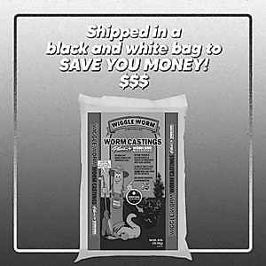 WIGGLE WORM Castings Plus Worm Egg Material, 40-Pounds - Fertilizer for Houseplants, Vegetables, and More - Earthworm Castings to Help Improve Soil Fertility and Aeration