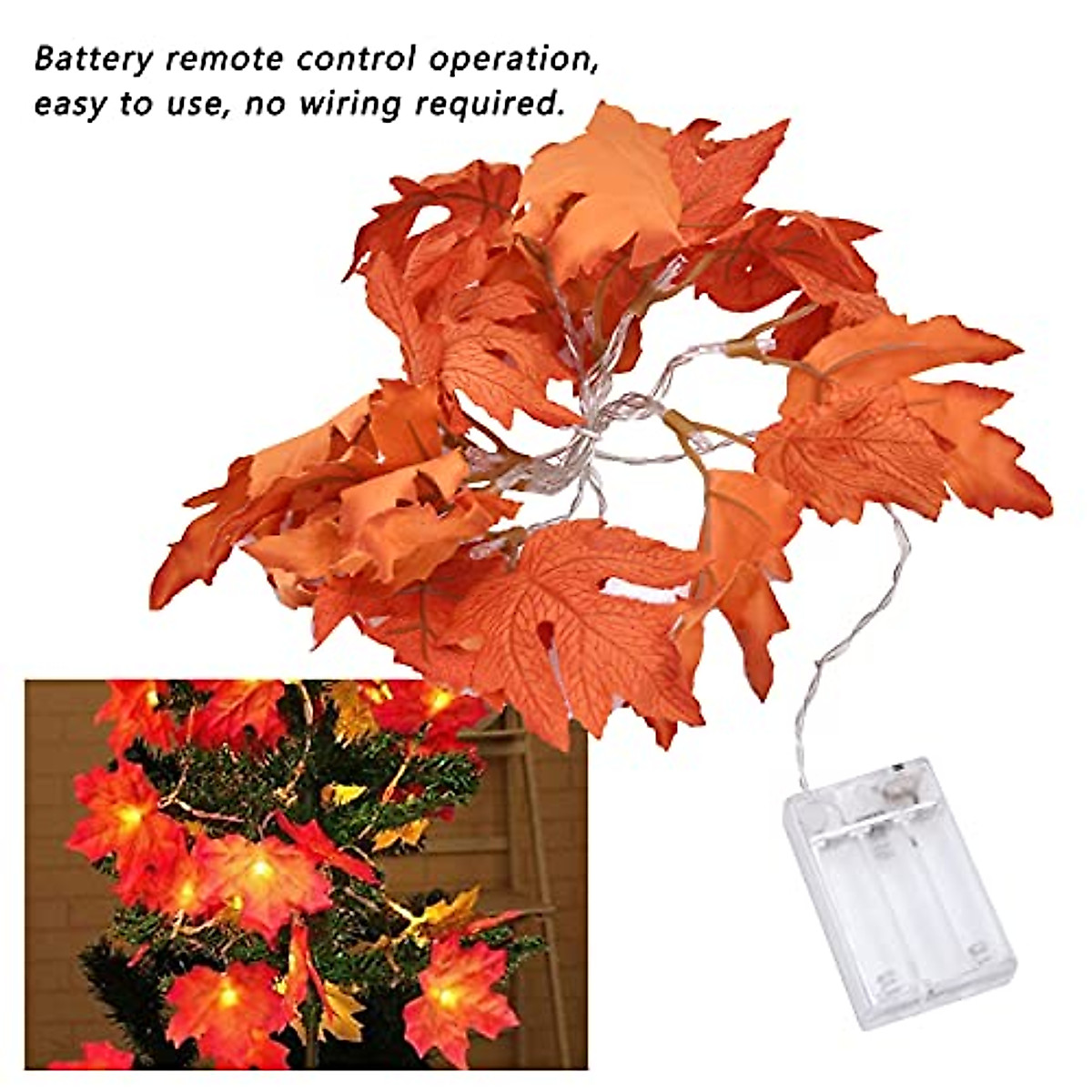 CUTULAMO String Light, Decorative Maple Leaves String Light Vivid Beautiful for Homes Gardens Courtyards Halloween Decoration