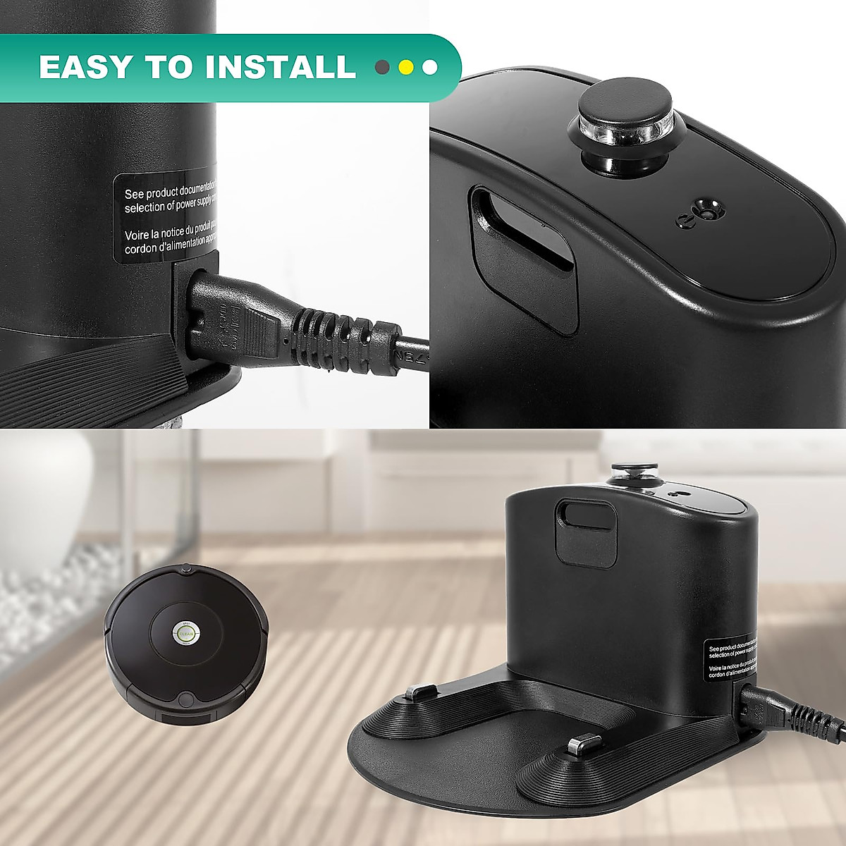 FILTERUP Charger Dock, Charging Base, Docking Station Compatible with Roomba 500 600 700 800 900 Series e5 e6 i1 i3 i4 i6 i7 i8 Charger Replace# ADF-N1 17170 17064 4452369