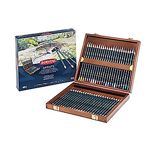 Derwent Artists Color Pencils, 4mm Core, Wooden Box, 48 Count (0700643)