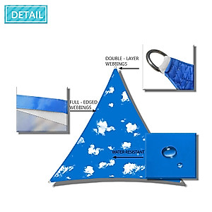 COARBOR 12' x 12' x 12' Sun Shade Sail Waterproof Triangle Canopy Cover Shade Cover Awning for Pergola Carport Awning Patio Yard Garden-Sky Blue