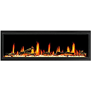 Litedeer Latitude 55" Smart Built-in Linear Electric Fireplace with Fire Crackling Sounds Smart Fireplace App WiFi Enabled - ZEF55V, Black