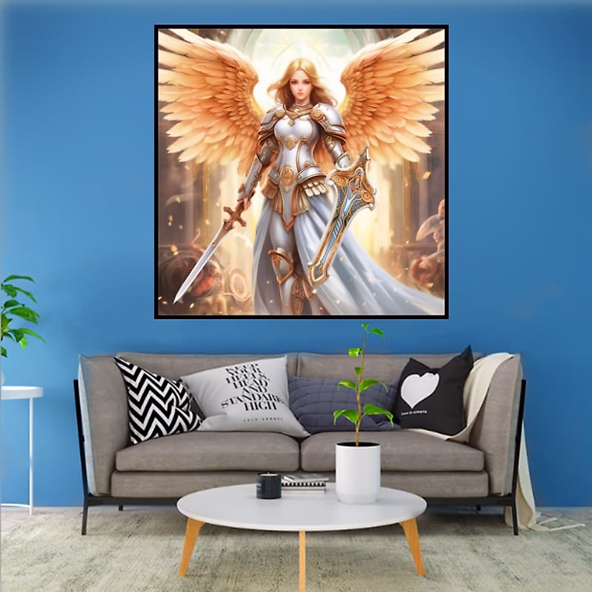 DIY 5D Diamond Art Painting Kit Cartoon Cross Stitch Diamond Art Painting Picture Kit Canvas Diamond Rhinestone Crystal Cross Stitch Embroidery Picture Adult Home Decor Wall Decor (battle angel)