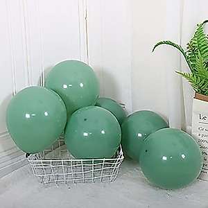 60PCS Sage Green Eucalyptus Avocado Blush Cream Tan Brown 10 Inch Balloon Garland Arch Backdrop for Rustic Wedding Neutral Green Baby Bridal Shower Garden Tea Party Decortion