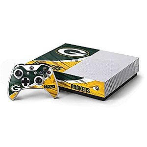 Skinit Decal Gaming Skin compatible with Xbox One S Console and Controller Bundle - Officially Licensed NFL Green Bay Packers Design