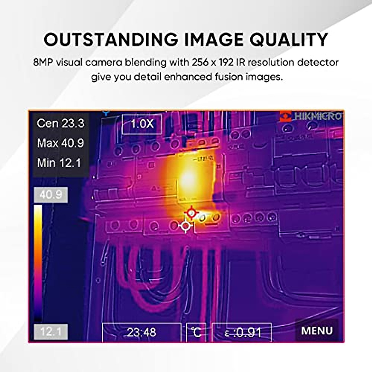 HIKMICRO Thermal Camera Pocket2 256 x 192 IR Resolution Thermal Imaging Camera with 8MP Visual Camera, 25 Hz, Wi-Fi, 3.5" Touch Screen Thermal Imager, IP54, -4°F~752°F