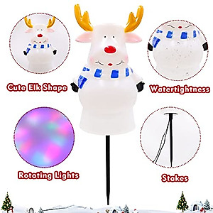 Angela&Alex Christmas Lights with Stake, 3 Packs Light up Led Reindeer Pathway Lights Watertight Christmas Light Decor for Christmas Outdoor Garden Lawn Decorations