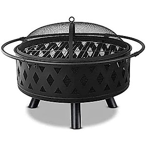 LEAYAN Garden Fire Pit Portable Grill Barbecue Rack Wood Burning Fire Pit Backyard with Cooking Grill,Fire Pit Multifunctional Barbecue Rack Indoor Winter Charcoal Heater for Camping Backyard