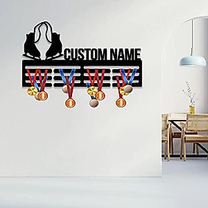 Metal Sign Led Light, Custom Name Skating Medal Hanger with Led Light, Medal Holder Display Rack for Awards and Ribbons, Tiered Award Rack, Sports Medal Hanger