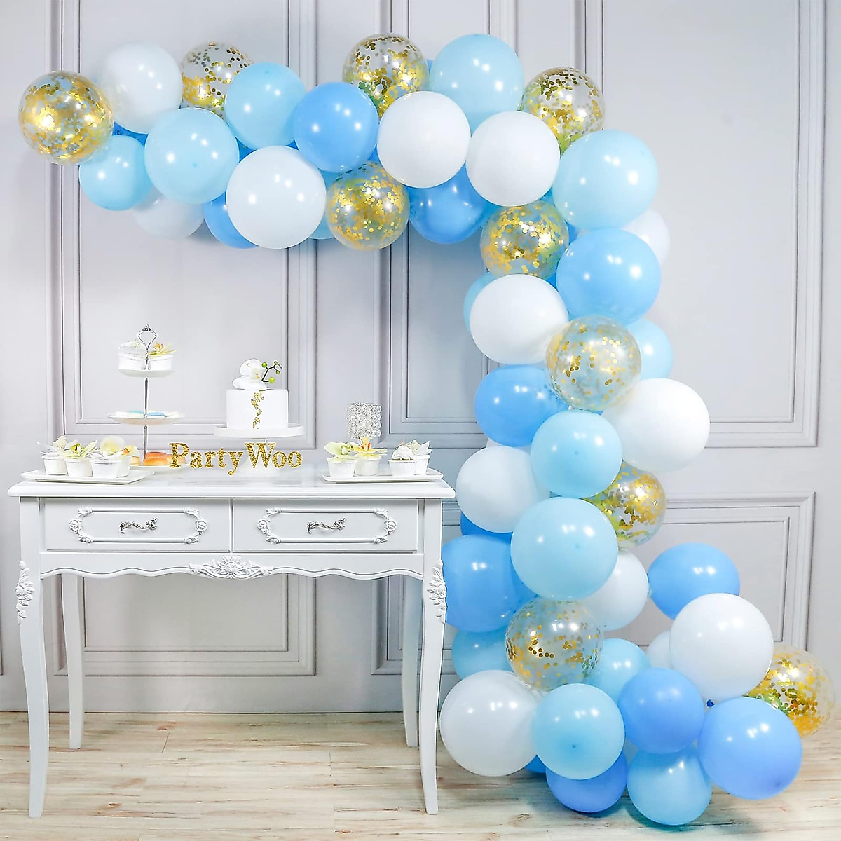 Dazzle Bright 100 PCS Blue Balloons Latex Balloons Different Party Balloon Kit for Balloon Garland Arch Birthday Party Graduation Baby Shower Wedding Holiday Decoration (18-12-10-5 Inch)