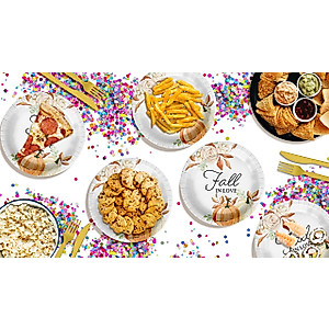 Birthday Galore Fall in Love Bridal Shower Party Supplies Large 9" Paper Plates in Bulk 32 Piece