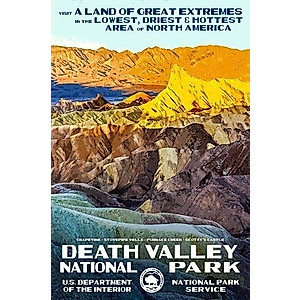 Magnet 3x5 inch Vintage Art Death Valley Sticker (rv National Park Hike Bumper DVNP) Magnetic Magnet Vinyl Sticker