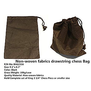 Professional Staunton Chess Set Combo , 4-Queens 3" King 17" Vinyl Roll-up Board 22" Chess Bag 50 Games Scorebook & Pens Tournament