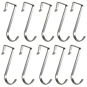 Hanging Hook FMHXG 10PCS S Shaped Stainless Steel Hooks Clips Metal Hangers Hanging Hooks for DIY Crafts, Hanging Jewelry, Key Chain, Tags, Fishing Lure, Net Equipment, Clip-on Hook