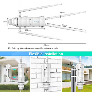 WAVLINK AC1200 Outdoor Wireless High Power Weatherproof WiFi Long Range Extender/Access Point/Router with Passive POE,Dual Band 2.4+5G Repeater,Gigabit Port, No WiFi Dead Zones for Working from Home