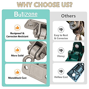 Butizone Heavy Duty Swing Hangers 304 Stainless Steel for Wooden Sets, Swing Hooks Screws Bolts with Snap Hooks for Playground, Porch, Swing Seat, Indoor Outdoor, Set of 2 (Mounting Hardware Included)