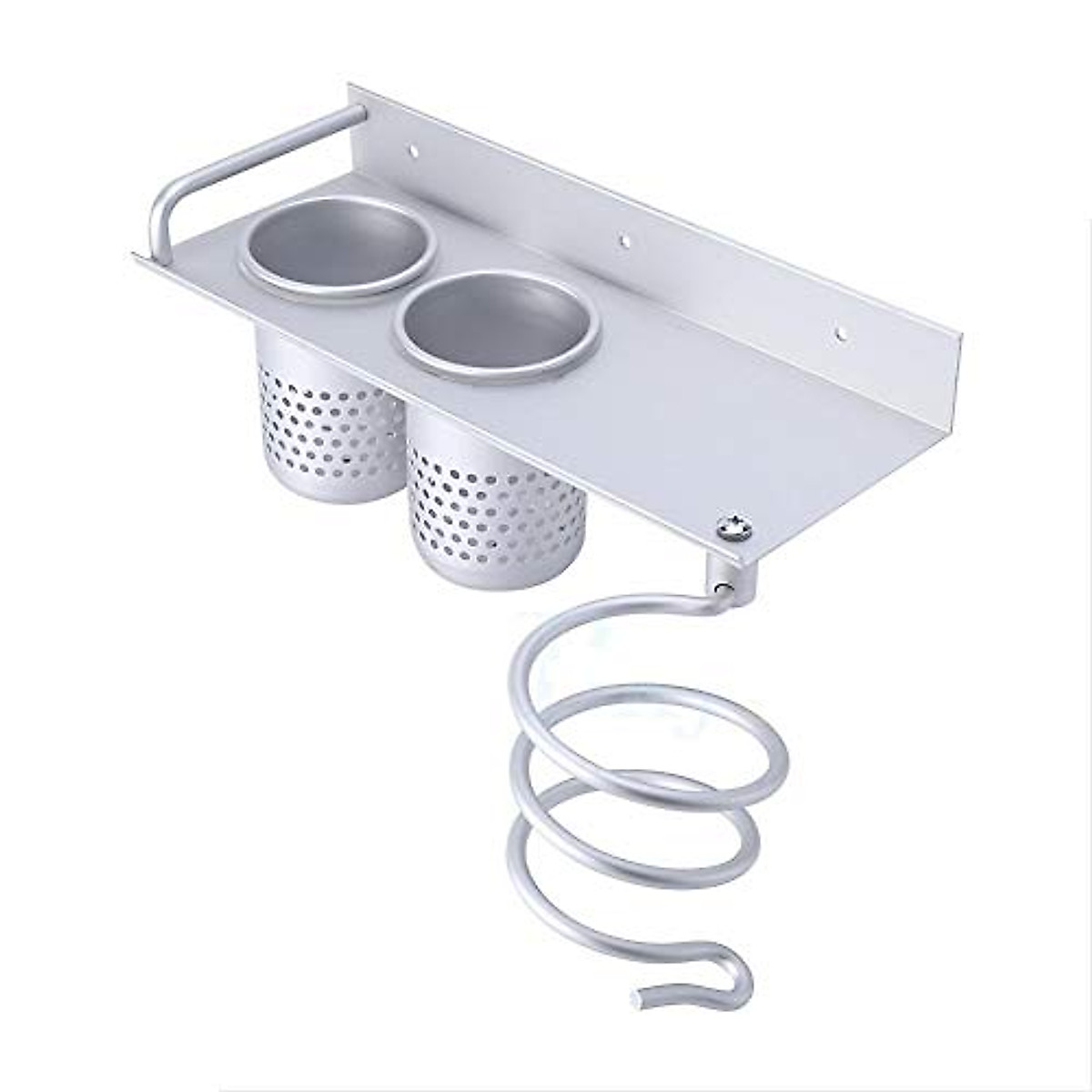 Aluminum Holder - Storage Wall Mount Organizer Holder Hair Dryer Toothbrush Toilet