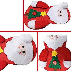 DegGod 8Pcs Christmas Tableware Holders Set, Santa Claus Elk Knife and Fork Bags Covers for Xmas New Year Party Dinner Table Decorations Ornaments (Elf)