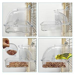 WQY GroceryShop Bird Bath for Cage, Cleaning Pet Supplies Cockatiel Bird Bathtub with Hanging Hooks for Little Bird Parrots Spacious Parakeets Portable Shower for Most Birdcage