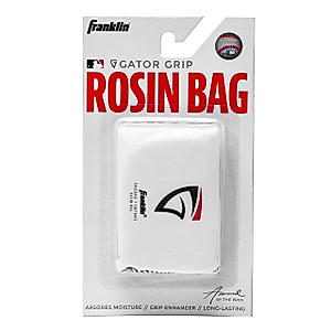 Franklin Sports MLB Gator Grip Rosin Bag - Multi Sport + Baseball + Softball - Absorbs Moisture White