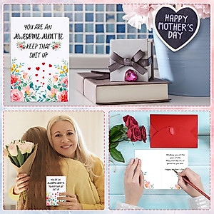 FLYAB Mothers Day Card for Aunt Auntie Funny Aunt Mothers Day Card from Niece Nephew You Are an Awesome Auntie Gift Card Happy Mother's Day Card with Envelope Birthday Gift Cards for Aunt Auntie
