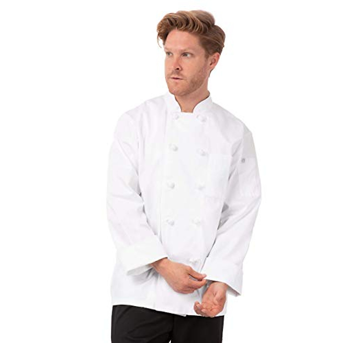 Chef Works Men's Bordeaux Chef Coat, White, Medium