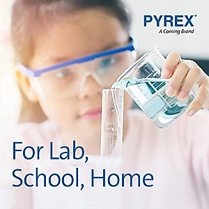 PYREX Griffin Borosilicate Glass Beaker - Low Form Graduated Measuring Beaker with Spout – Premium Scientific Glassware for Laboratories, Classrooms or Home Use - PYREX Chemistry Glassware, 1L, 2/Pk