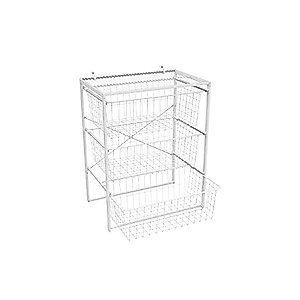 ClosetMaid Wire Basket 3 Drawer Organizer Unit with Shelf for Pantry, Closet, Clothes, Linens, Sturdy Steel, Easy Assembly, White