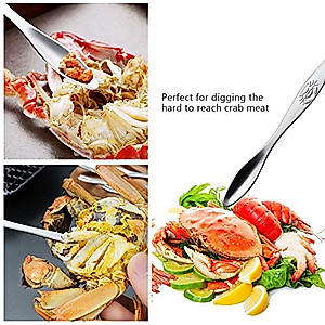 Crab Leg Crackers and Tools - 7 Piece Seafood Tools Upgrade Stainless Steel Lobster Crackers and Picks Set