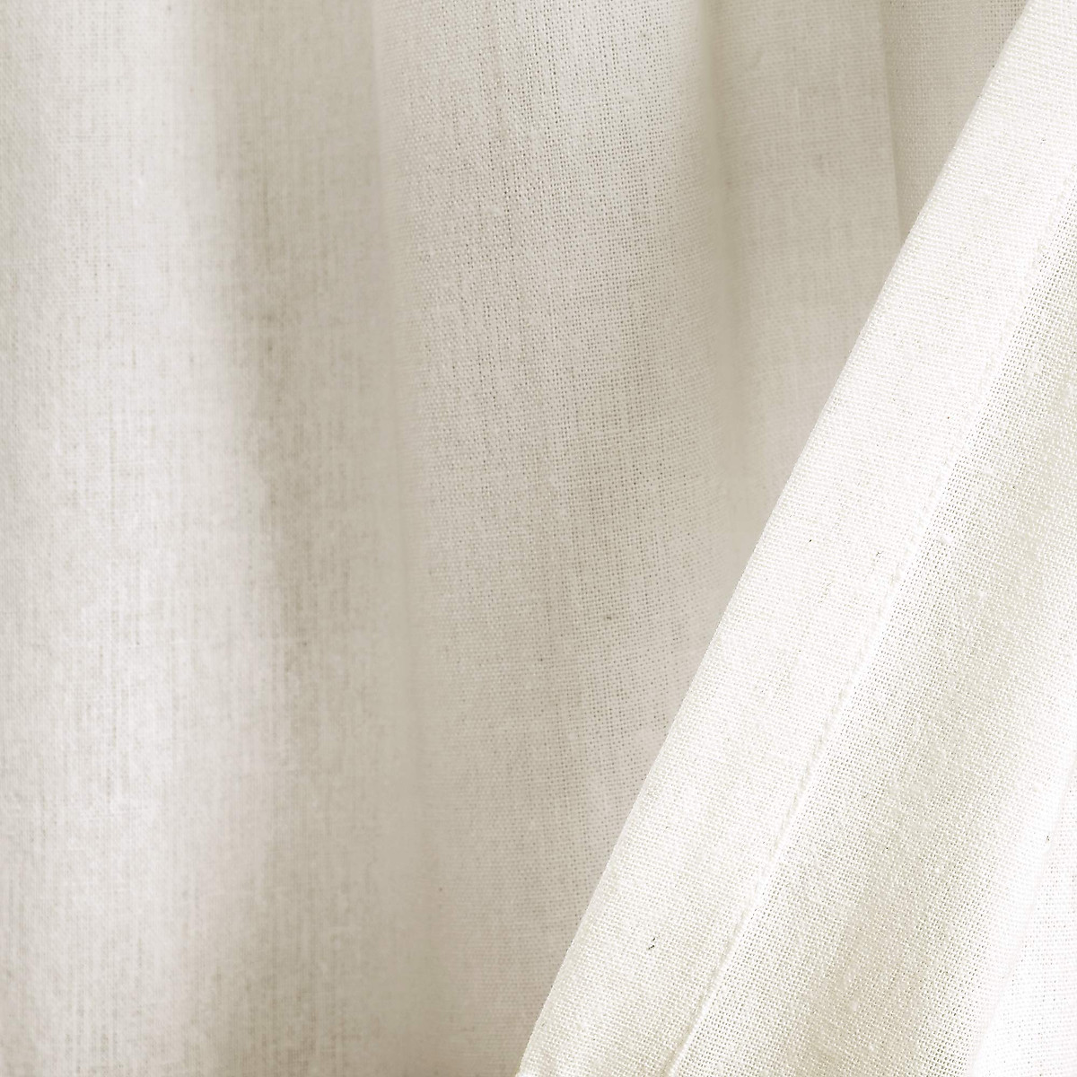 Lush Decor Valance, Light Linen Lace Window Curtain Dark, 18" x 52" + 2" Header