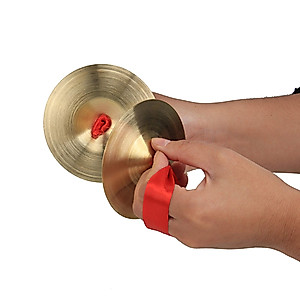 2Pcs Mini Copper Hand Cymbals 90mm Diameter Gong Band Rhythm Beats Percussion Musical Instrument for Parties, Dances, Belly Dances, Holiday Celebration