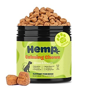 Hemp Calming Chews for Dogs Anxiety Separation Anxiety Relief for Dogs Calming Treats Pet Calming Care Chews for Dogs Stress and Anti Anxiety Relief, Beef, 120 Count