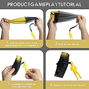 MIMITOOU 3pcs Parachute Toys, Outdoor Toys, Stocking Stuffers for Kids, Outdoor Flying Parachute, Outdoor Children's Flying Toys, Tangle Free Throwing Toy Parachute, Outdoor Toys for Kids Ages 4-8