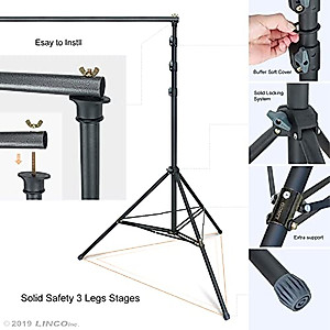 LINCO Lincostore 12x20 feet Heavy Duty Photography Backdrop Stand Background Support System Kit 4169H