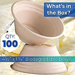 Vet-Grade Biodegradable Disposable Pet Bowls Bulk 100 Pk 8 Oz/1 Cup. Non-Toxic Food and Water Dishes for Puppies, Small Dogs or Cats. Sturdy and Leakproof for Healthy Pets!