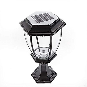 Aluminum Retro Solar Post Cap Light, Outdoor Garden Patio Summit Solar Powered Post Cap Light for Woods Posts （Black）