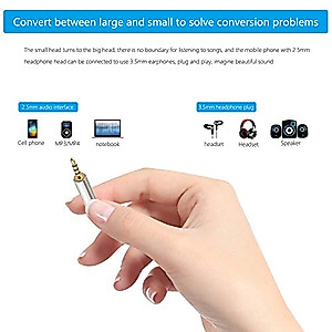 PASOW 3.5mm Male to 2.5mm Female/2.5mm Male to 3.5mm Female Stereo Audio Adapter Headset Converter Connector for Smartphones, Headphone, Mic, Tablets (2 Pack)