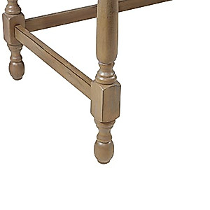 MARTHA STEWART Tabitha Solid Wood Writing Table with Metal Glides Drawer for Storage Living Room Furniture, Home Office Small Computer Desk, Turned Legs, 47.5" W x 23" D x 29" H, Natural