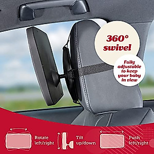 Lusso Gear Baby Backseat Mirror for Car. Largest and Most Stable Mirror with Premium Matte Finish, Crystal Clear View of Infant in Rear Facing Car Seat - Secure and Shatterproof (Tan)
