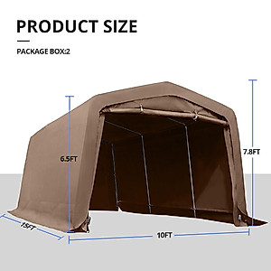 KING BIRD 10' x 15' Heavy Duty Anti-Snow Carport Car Canopy Outdoor Instant Garage with Reinforced Ground Bars