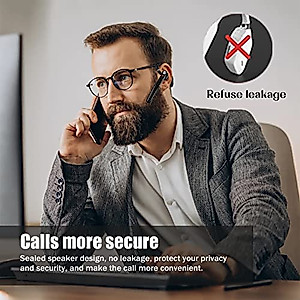 ESSONIO Bluetooth earpiece for Cell Phone Bluetooth Headset with mic Trucker Headset Bluetooth 5.0 Single Ear Hands-Free Headphones Support for Rotation Headphones for iPhone,Android