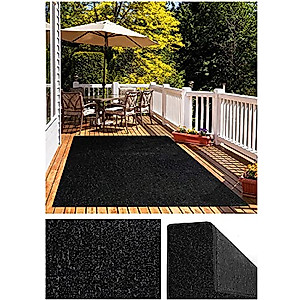 KOECKRITZ Black Top Indoor - Outdoor Artificial Grass Turf Area Rugs. Lightweight and Flexible for Easy Portability. Many (6' x 18')